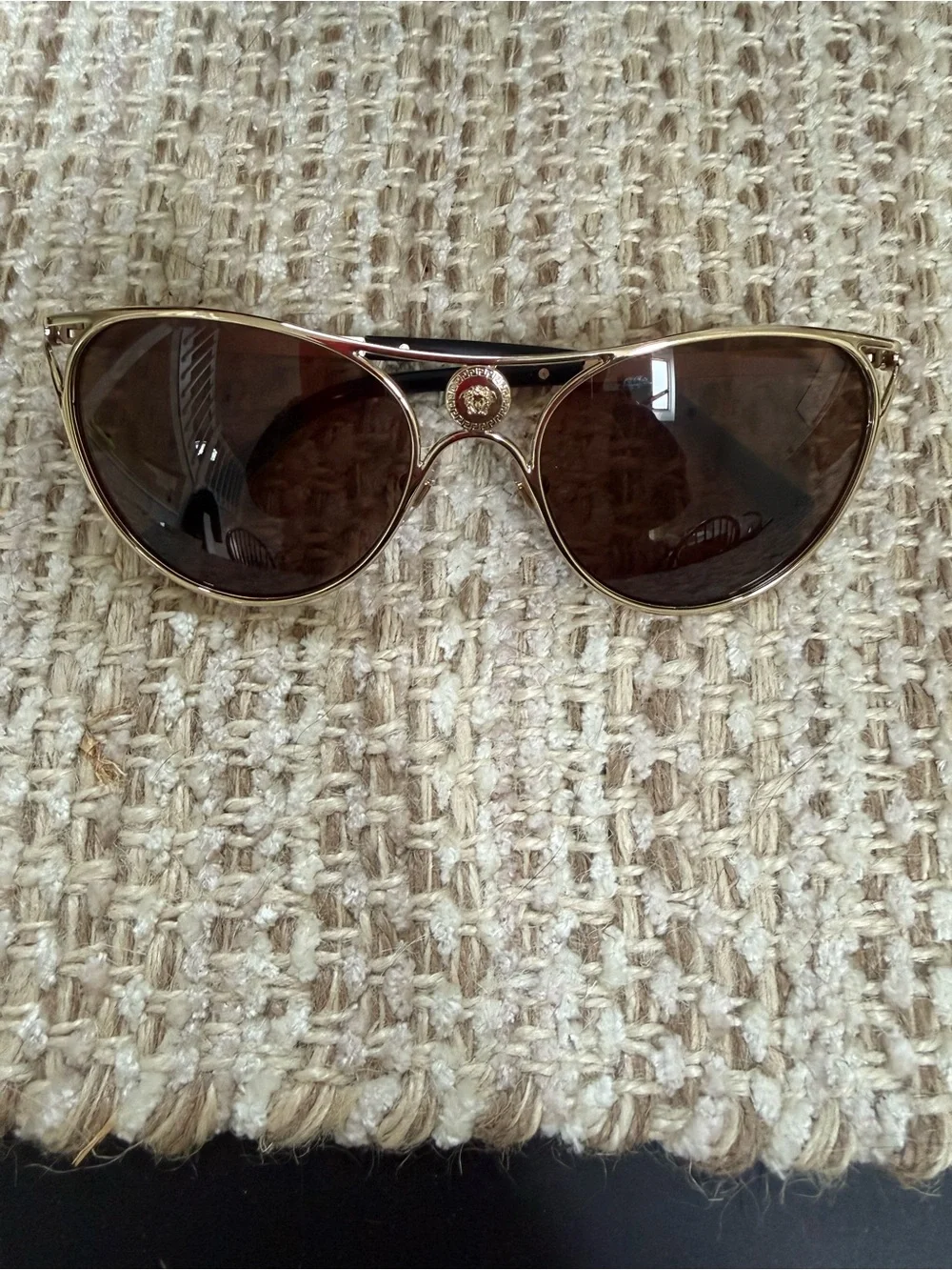Versace | Accessories | Versace Gold Frame Brown Lens Sunglasses With ...